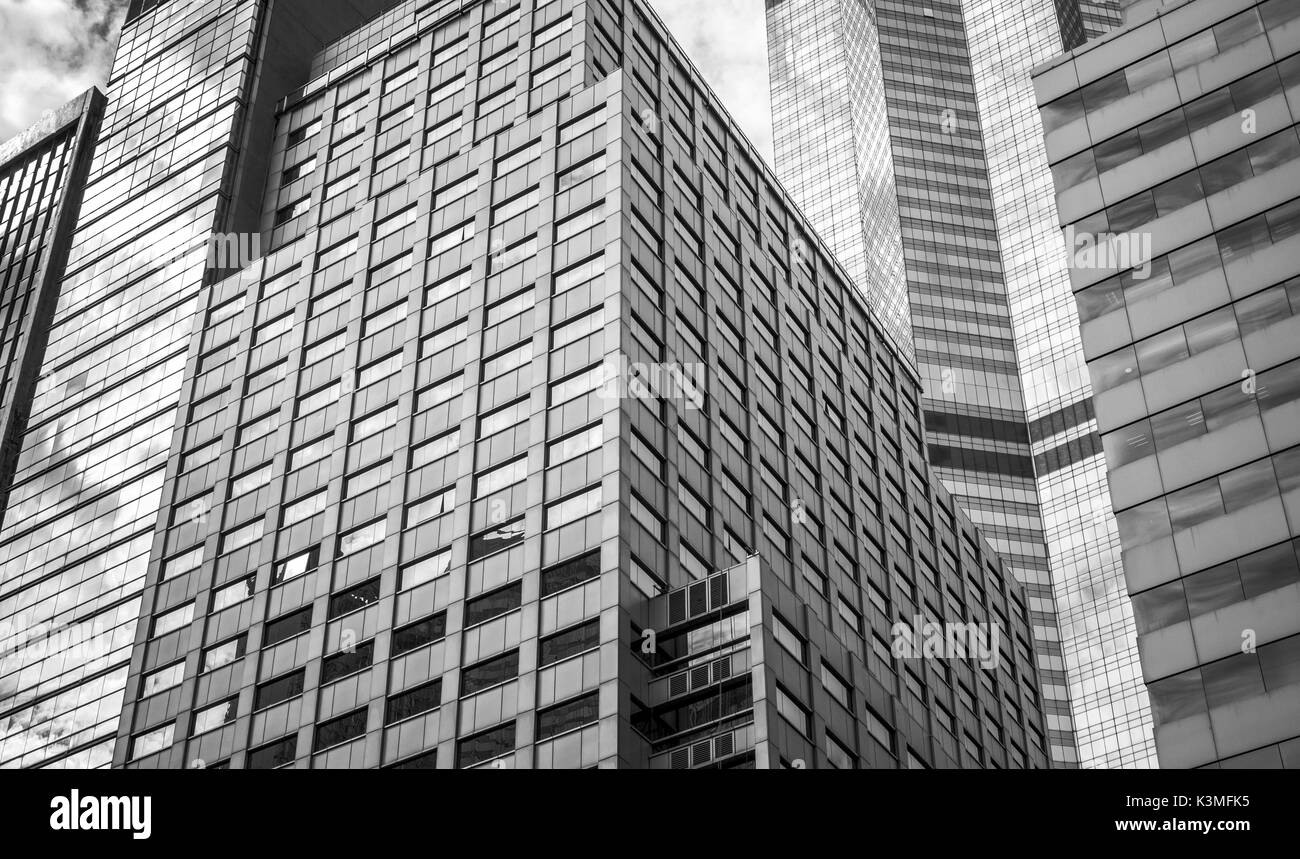 Hong Kong Modern office building with B&W color Stock Photo - Alamy
