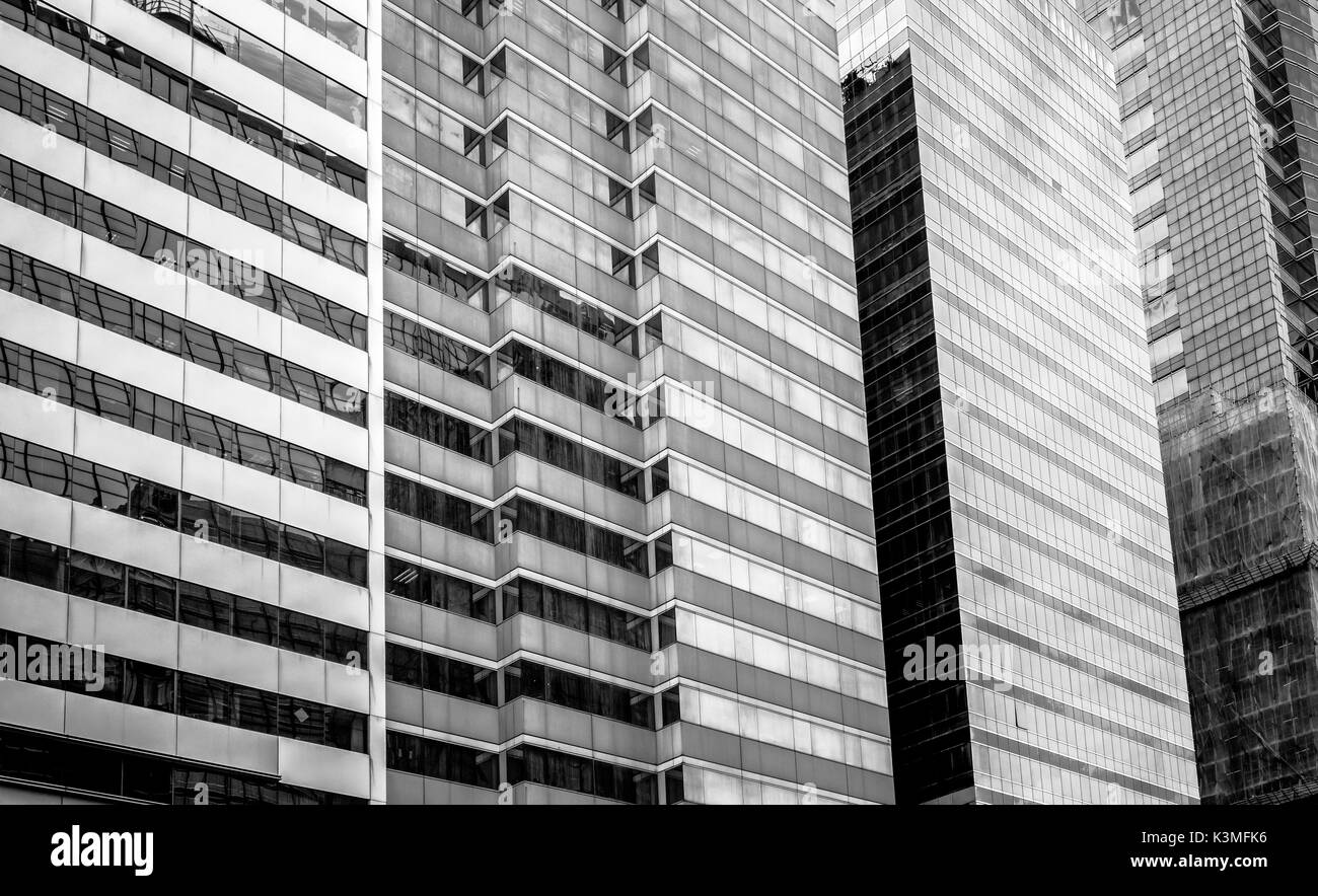 Hong Kong Modern office building with B&W color Stock Photo - Alamy