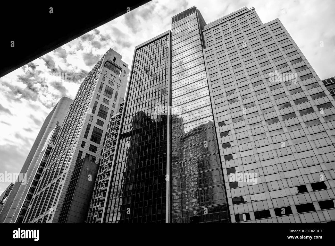 Hong Kong Modern office building with B&W color Stock Photo - Alamy
