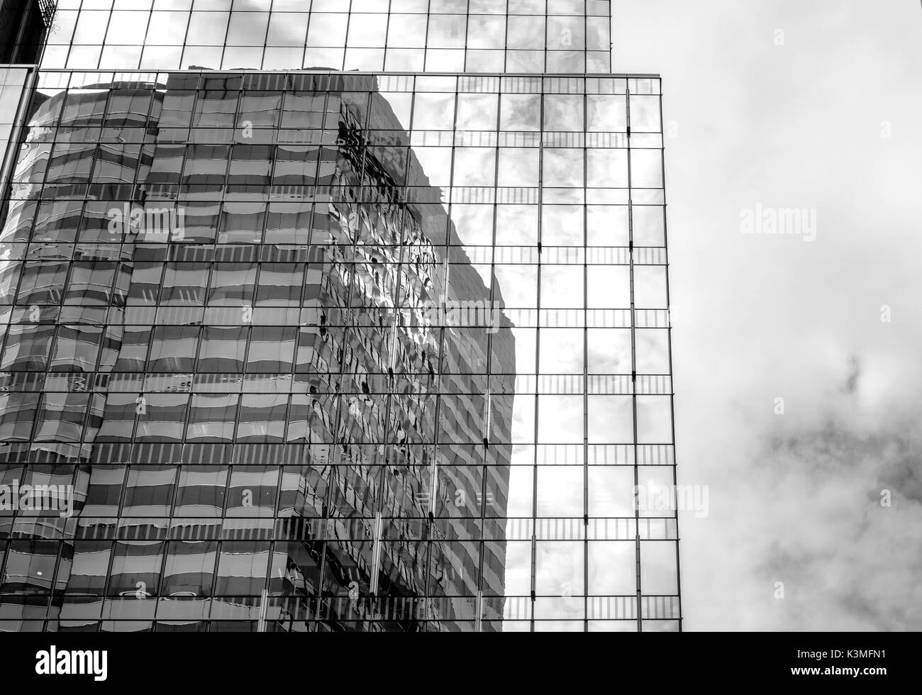 Hong Kong Modern office building with B&W color Stock Photo - Alamy