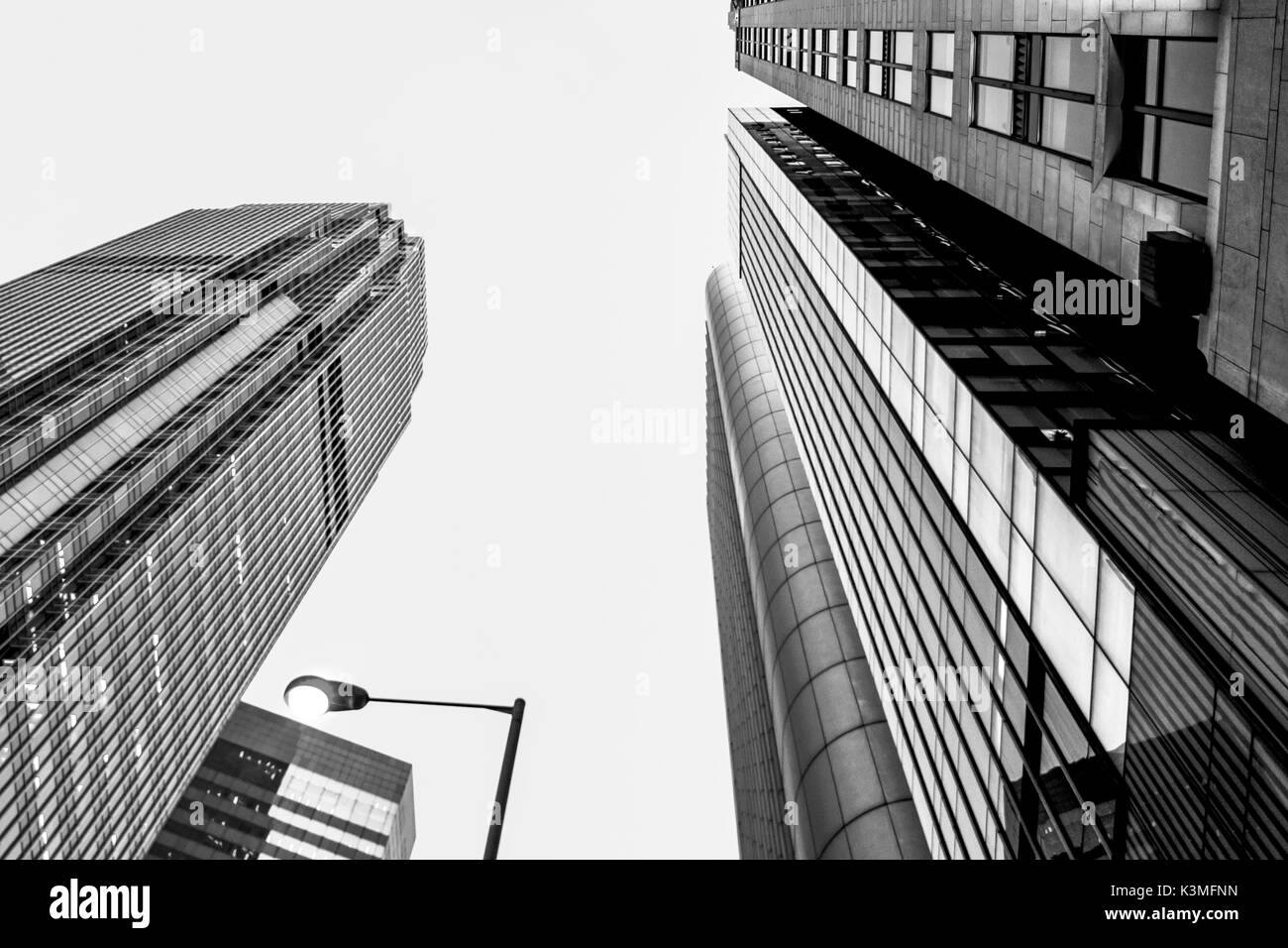 Hong Kong Modern office building with B&W color Stock Photo - Alamy