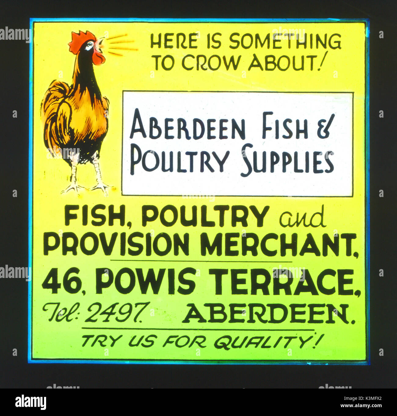 CINEMA ADVERTISING SLIDE FOR ABERDEEN FISH AN Stock Photo - Alamy