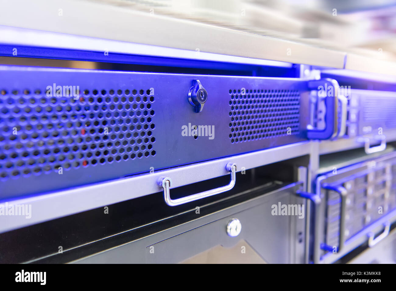 Panel modern servers in the data center vertical Stock Photo - Alamy