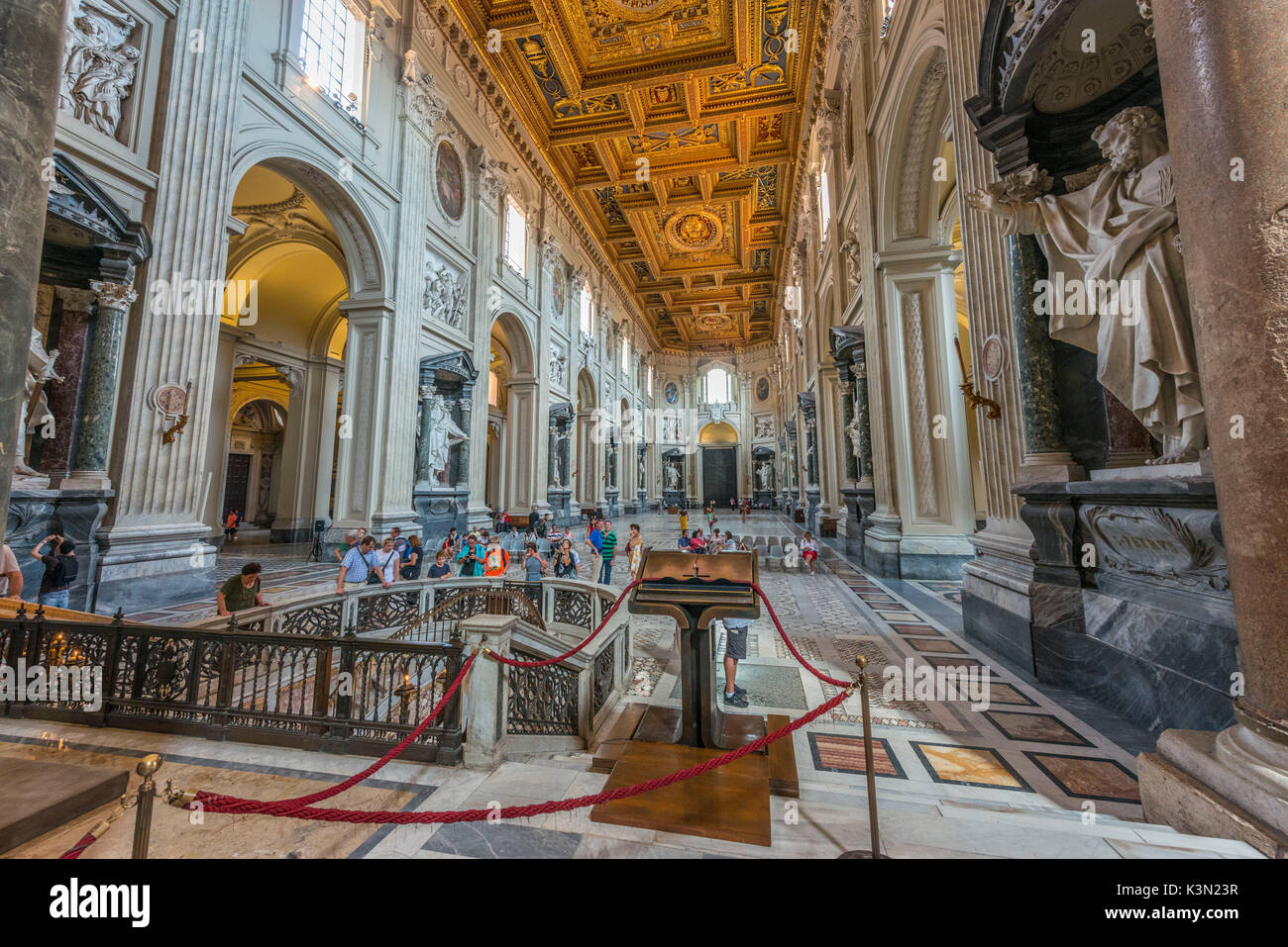 Internal view of the archbasilica of St. John Lateran, Rome, Lazio district, Italy Stock Photo ...