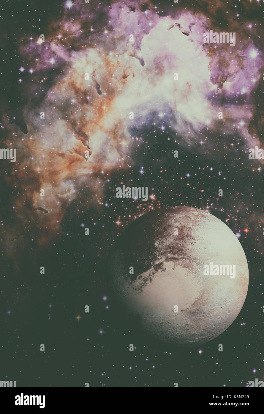 Solar System - Pluto. It is a dwarf planet in the Kuiper belt, a ring ...