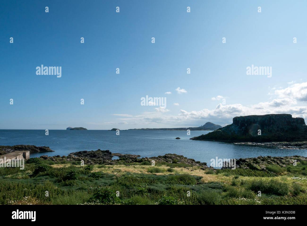 Rock stack, The Castle, Fidra Island, Firth of Forth, Scotland, UK ...