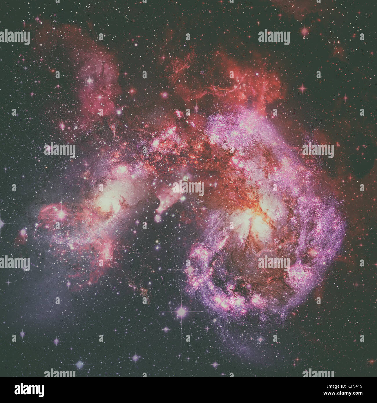 Spiral galaxy and space nebula. Elements of this image furnished by ...