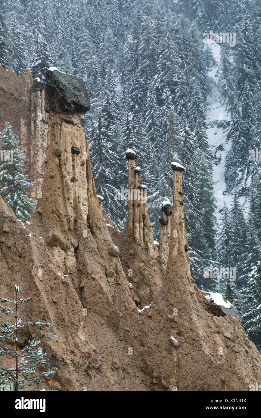 Perca/Percha, South Tyrol, Italy. The Earth Pyramids Stock Photo - Alamy