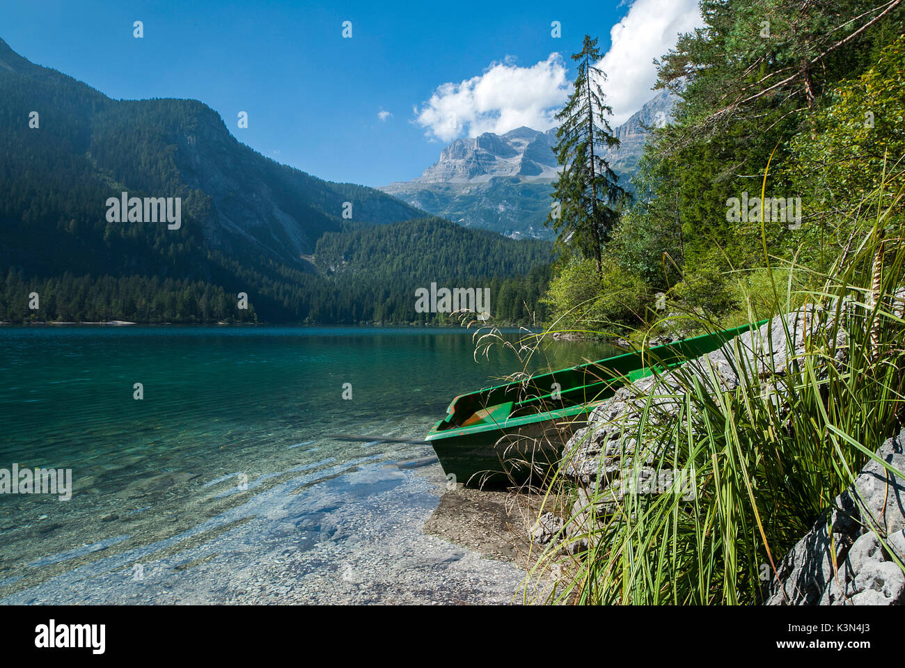 Tovel Lake, Trentino, Italy. The Tovel lake in the mountain group of ...
