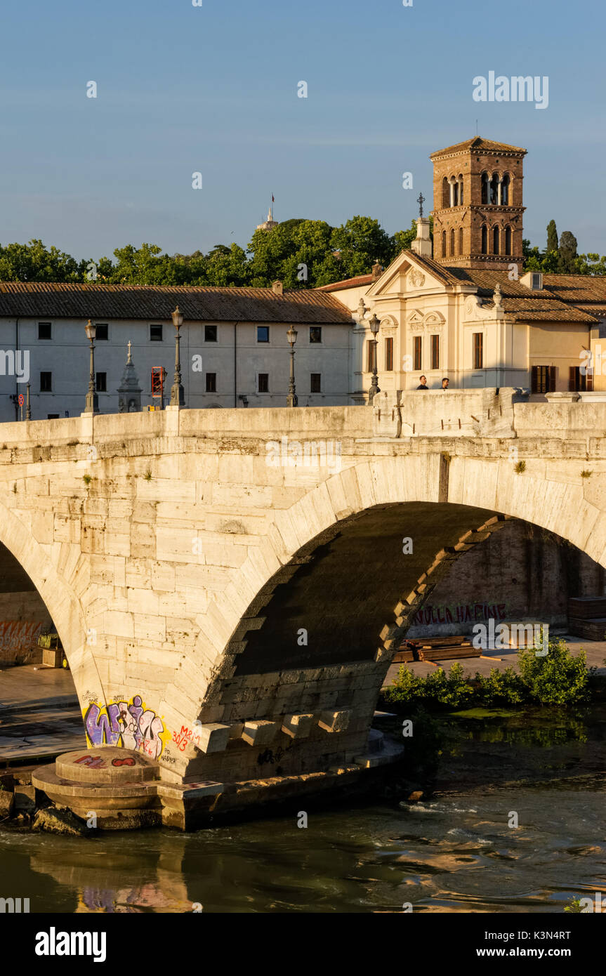 People walking on the Pons Cestius in Rome, Italy Stock Photo - Alamy