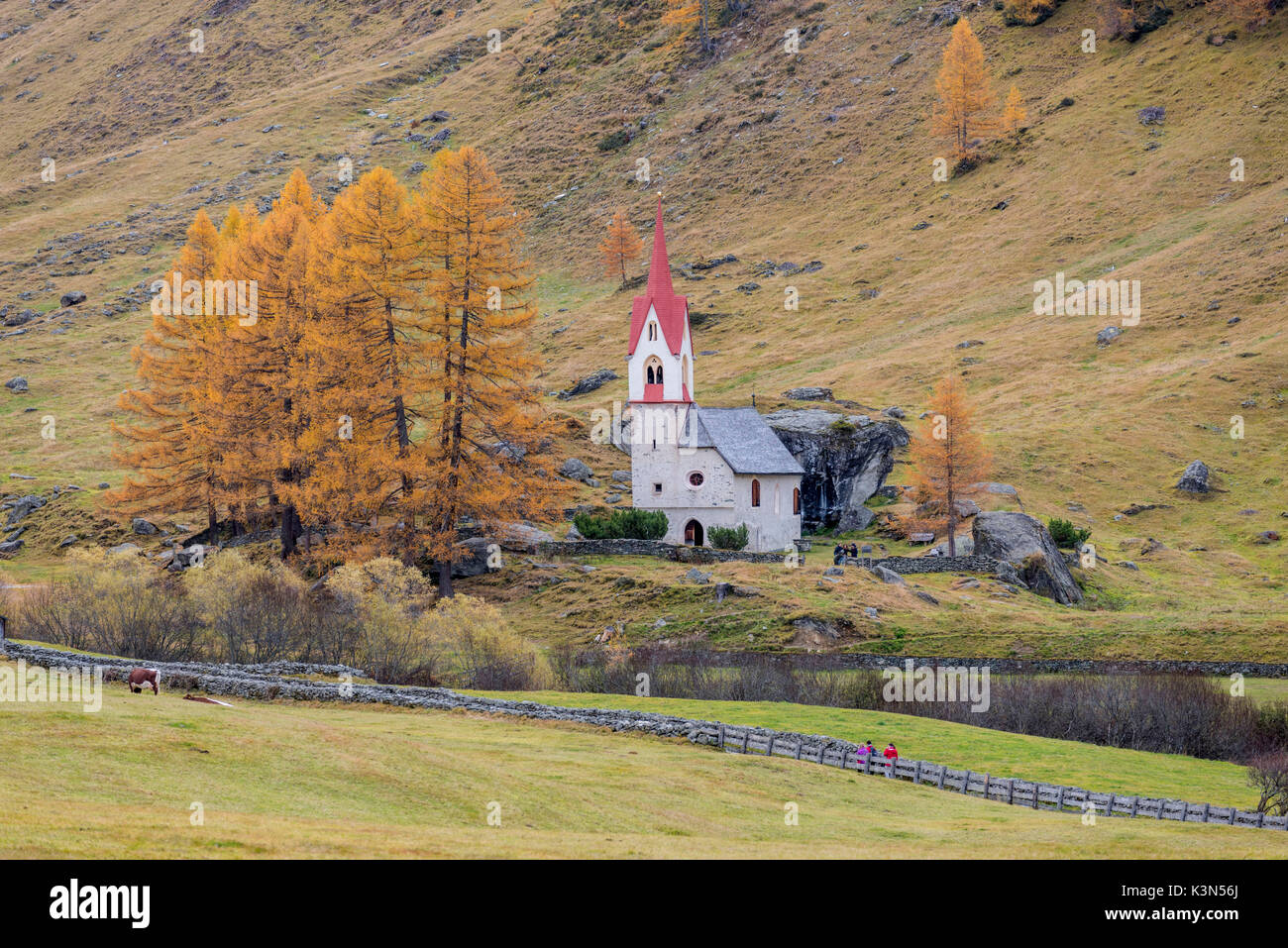 Predoi/Prettau, Aurina Valley, South Tyrol, Italy. The chapel of the ...