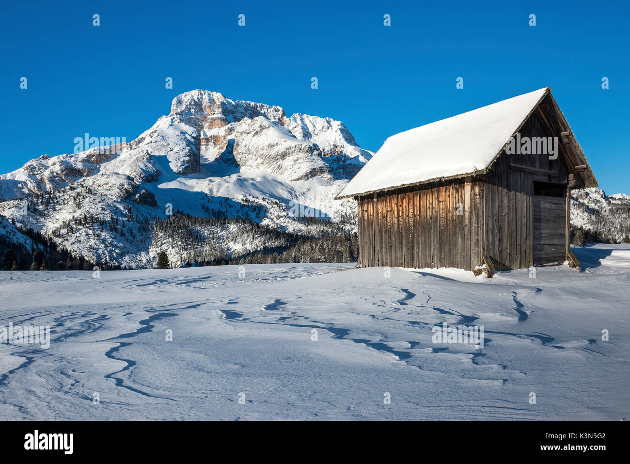 Prato Piazza/Plaetzwiese, Dolomites, South Tyrol, Italy. Winter on the ...
