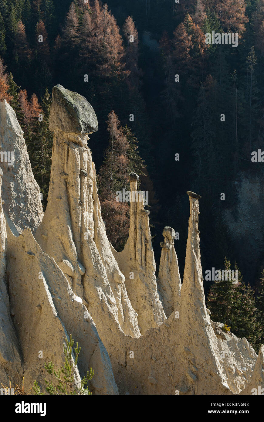 Perca/Percha, South Tyrol, Italy. The Earth Pyramids Stock Photo - Alamy