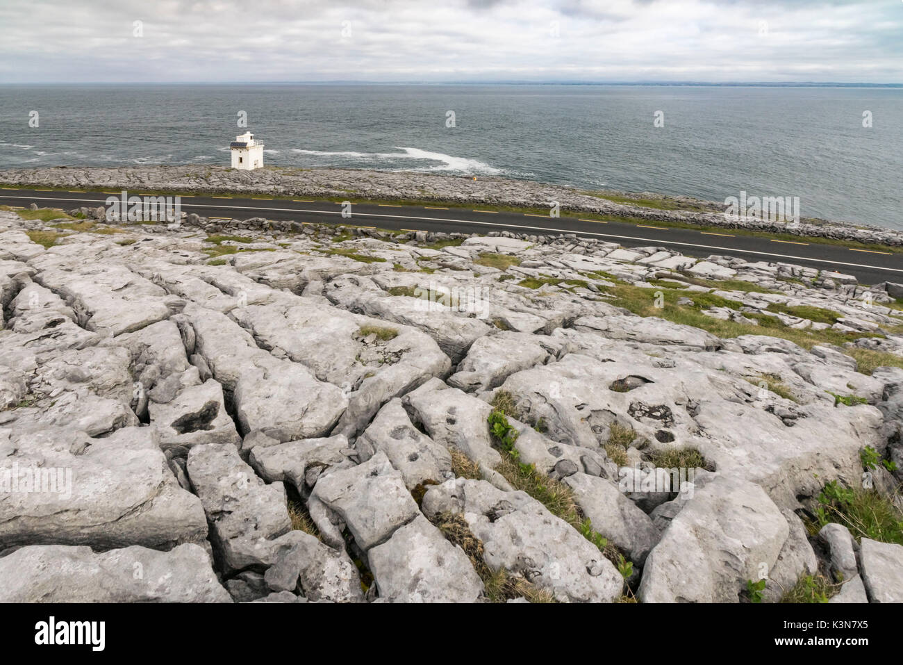 Blackhead lighthouse in Burren National Park, Munster, Co.Clare ...