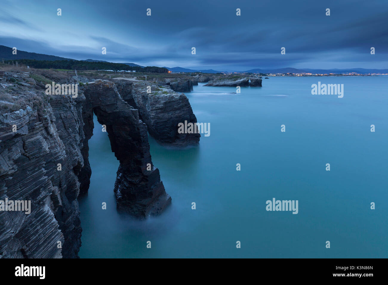 Beach of the Cathedrals, Ribadeo, Lugo, Galicia, Spain, Europe Stock ...