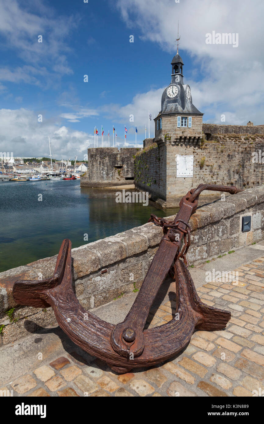 France an anchor at entrance of the medieval city hi-res stock ...