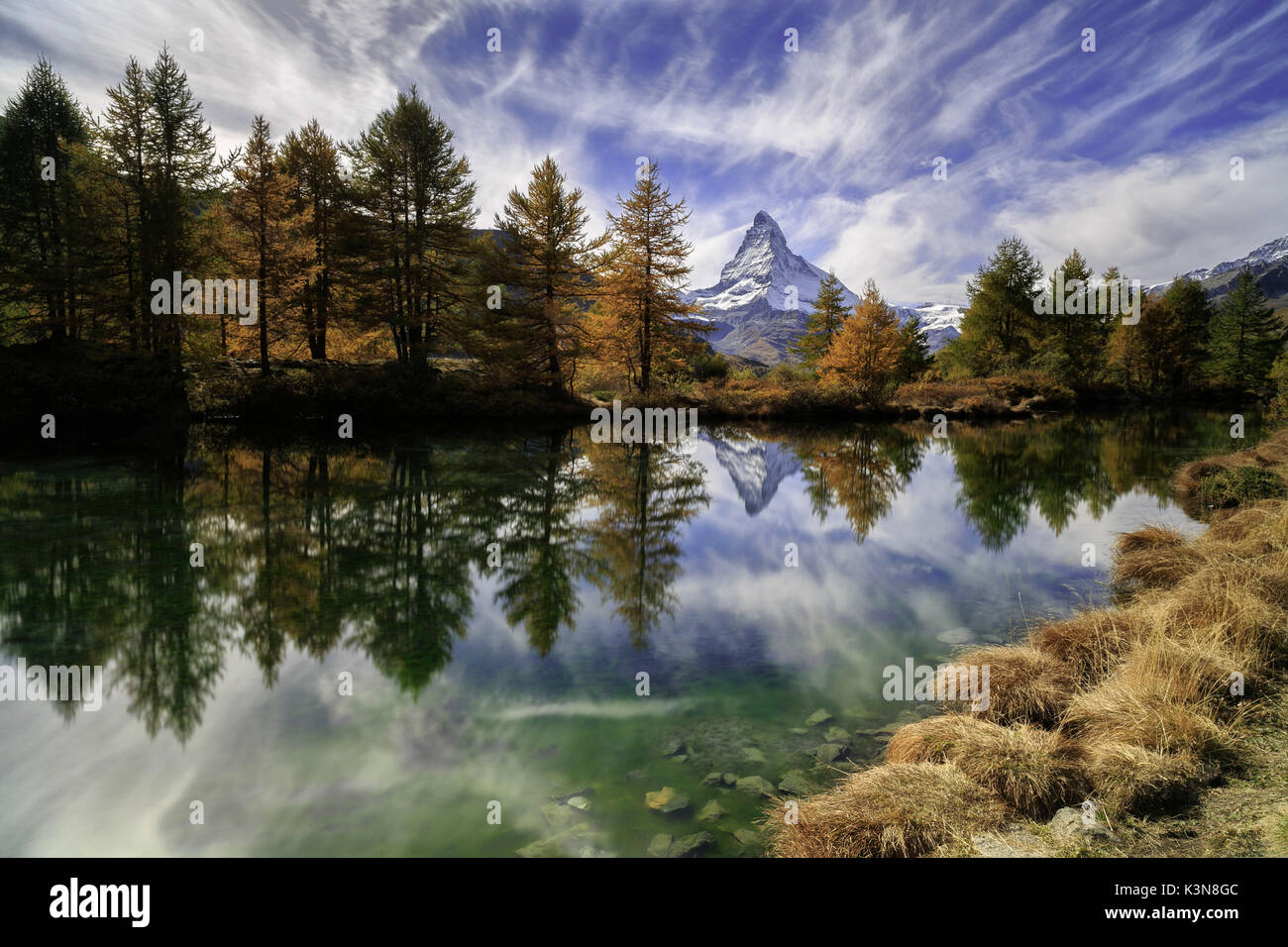 Matterhorn from grindjisee lake hi-res stock photography and images - Alamy