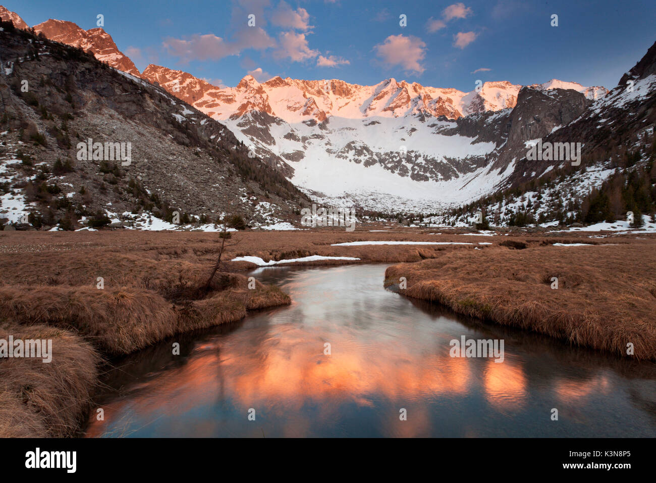 Aviolo lake, Vezza d'Oglio, Adamello natural park, Lombardy. The last ...