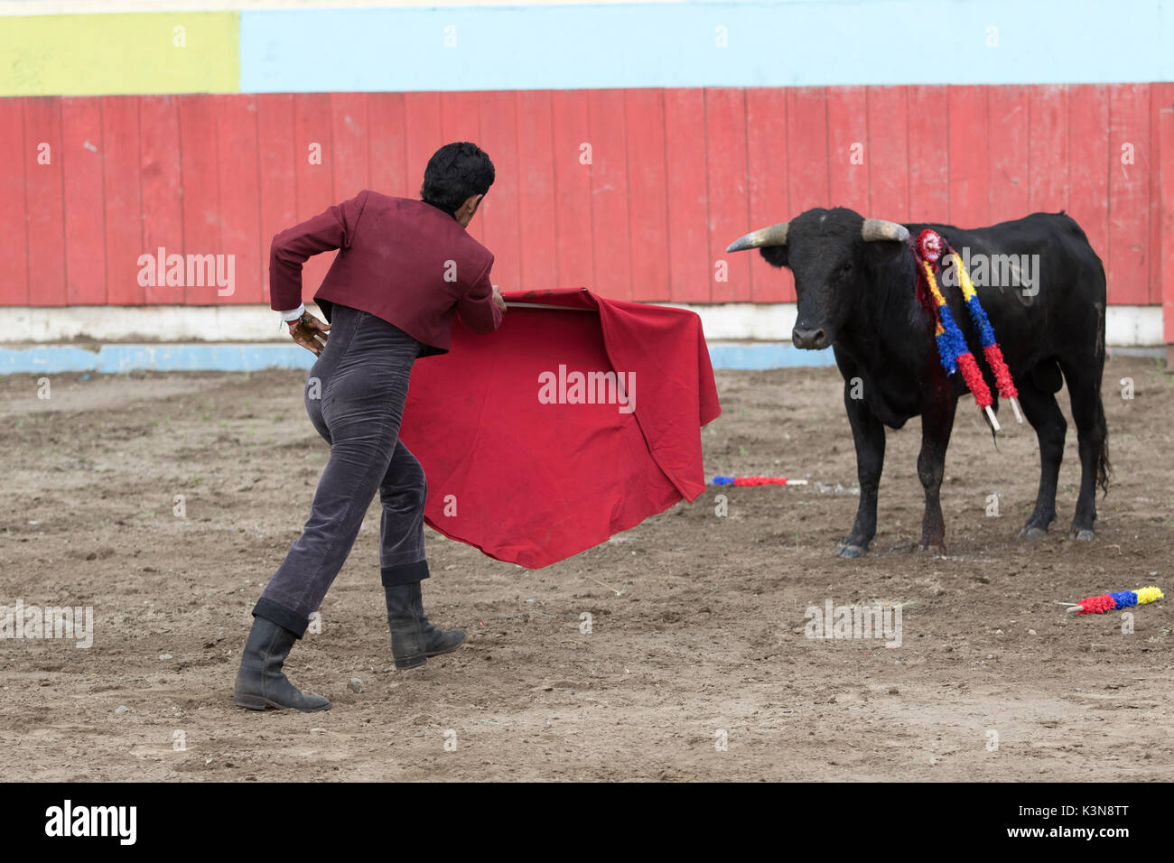 Bullfighter cape in arena hi-res stock photography and images - Alamy