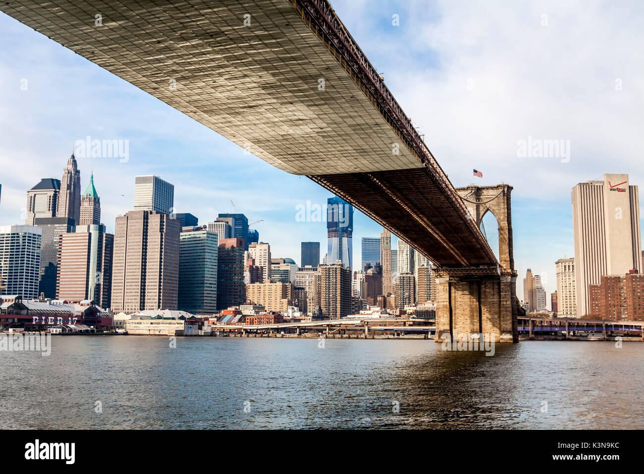 USA, New York City, Lower Manhattan & Brooklyn Bridge Stock Photo - Alamy