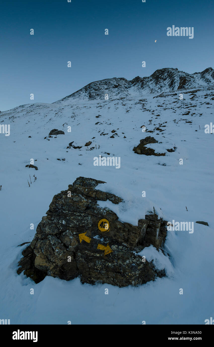 Path's signs in Malatrà Valley (Ferret Valley, Aosta Valley, Italian ...