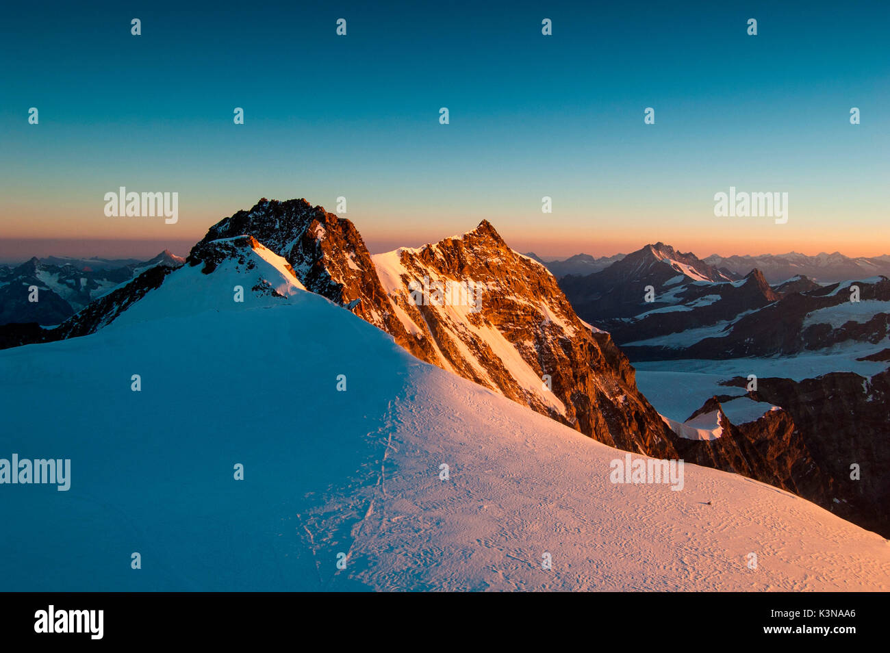 The highest summits of monte rosa massif aosta valley hi-res stock ...