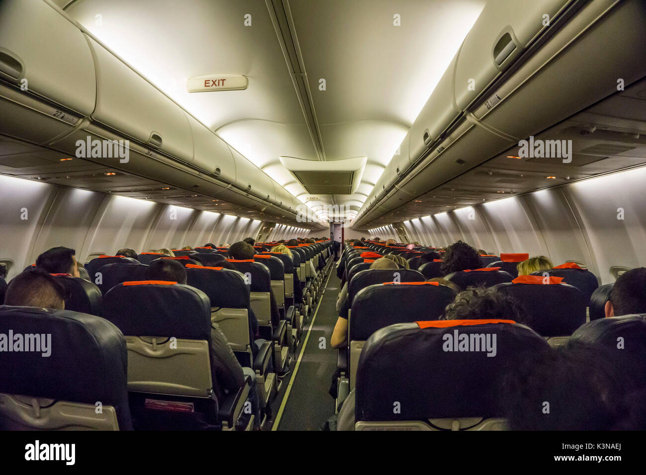 Internal of an airplane Stock Photo - Alamy