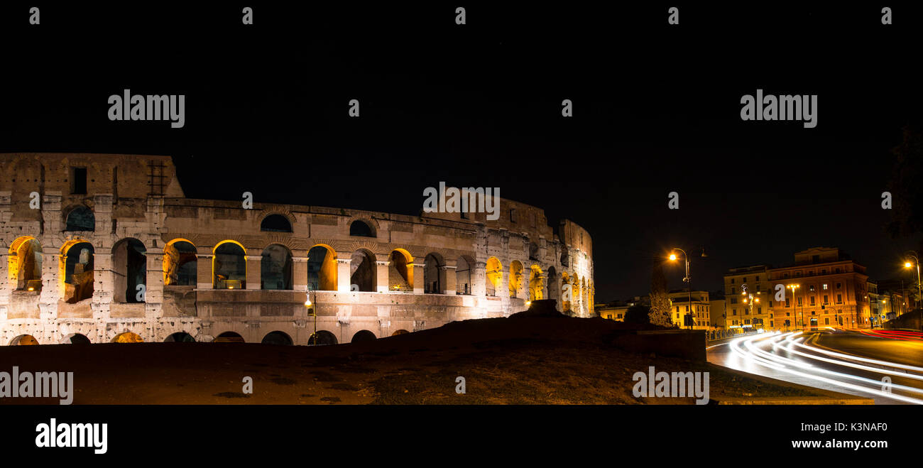 The Colosseum by night, Rome, Lazio district, Italy Stock Photo - Alamy