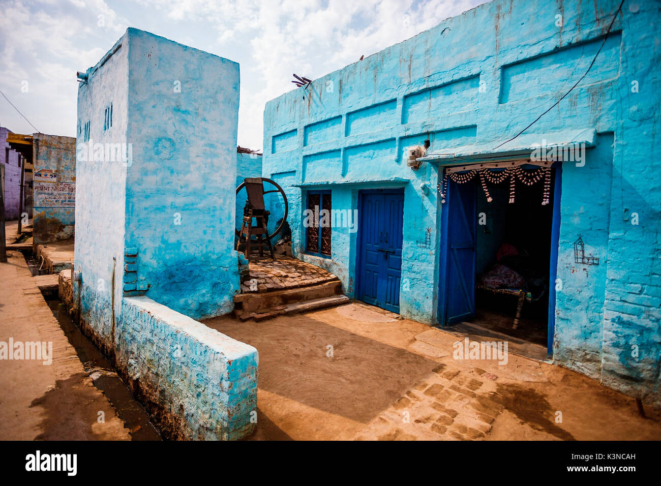 Asia, India, Uttar Pradesh, Nandgaon, tipical house of the village ...