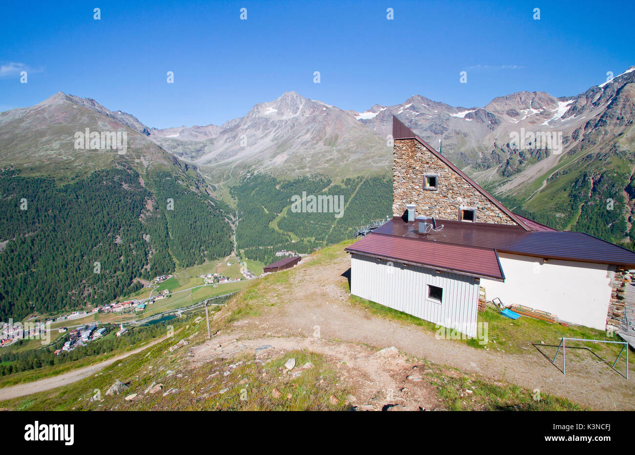 K2 refuge over lifts in Solda valley in Trentino - Venoste Alps Stock ...