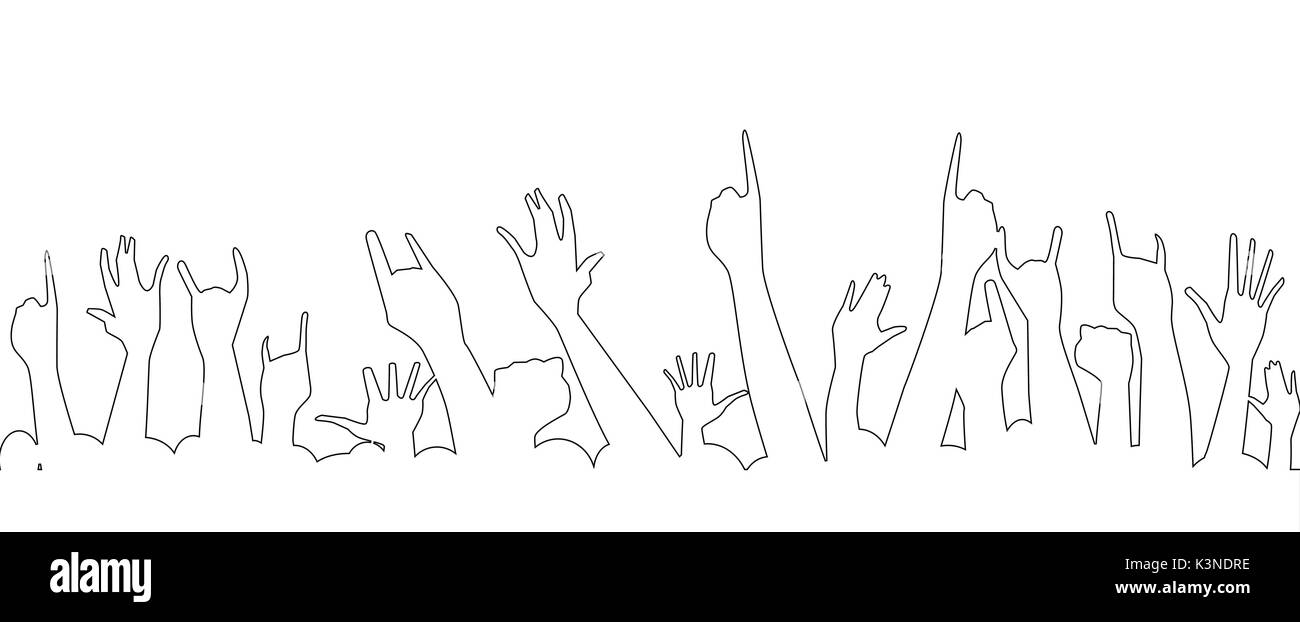 Hands in air people Stock Vector Images - Alamy