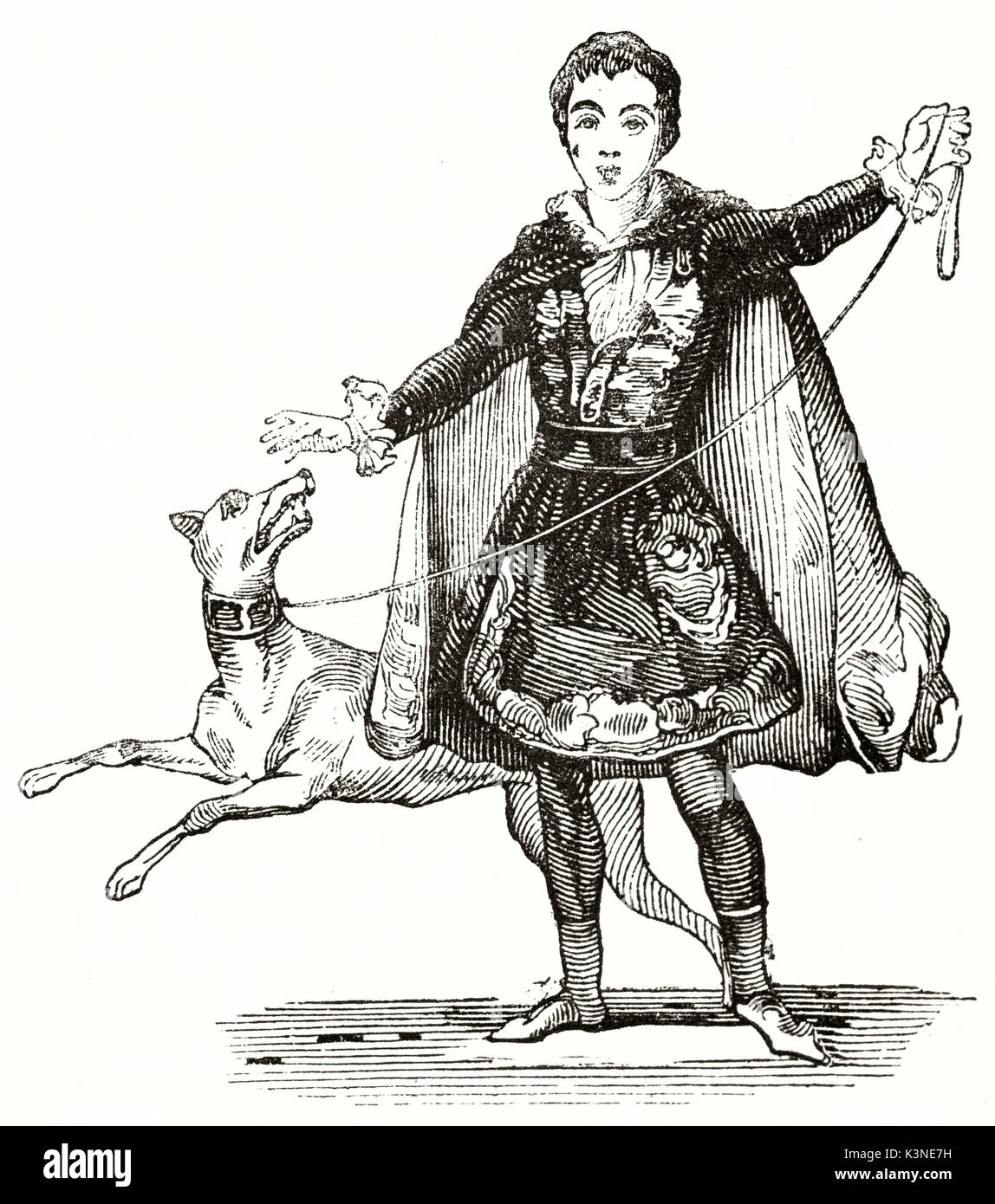 ancient guy playing with a doberman. Nicolas Ferry (Bebe) French court ...