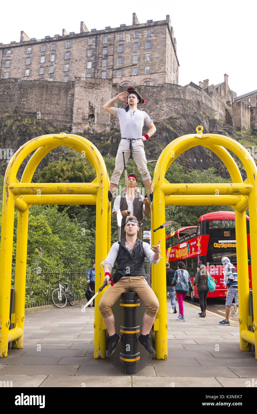 Performers Fabian Galouÿe, Ronan Jenkinson, and Samuel Letch from "Arr ...