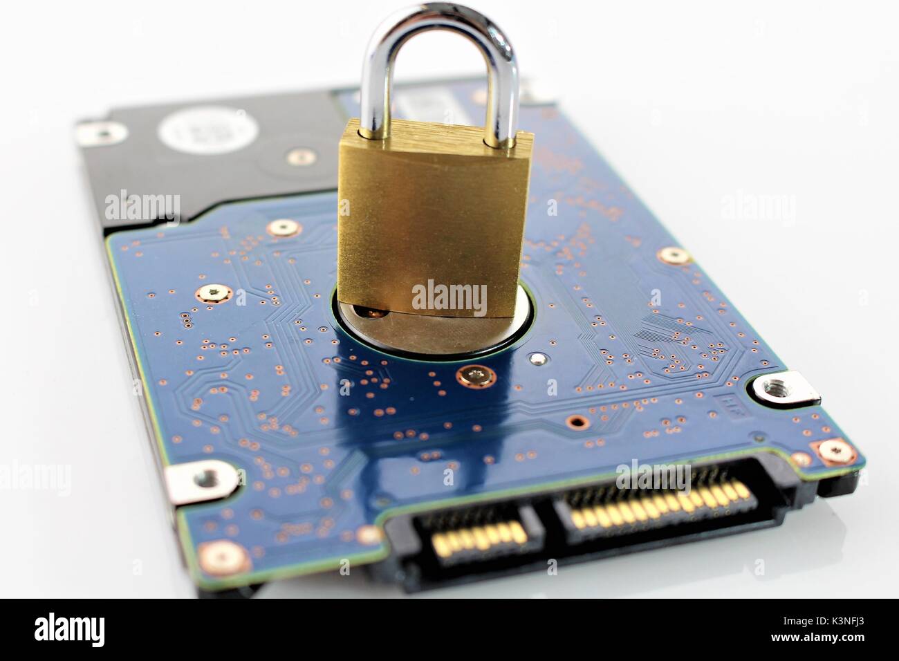 An concept image of a hard drive with a lock Stock Photo - Alamy