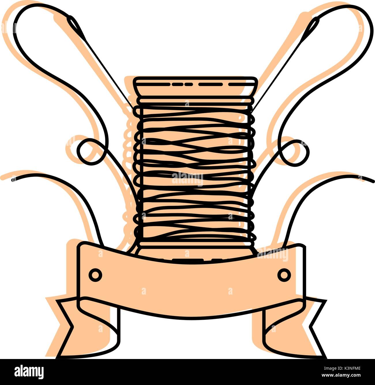 thread spool icon over white background vector illustration Stock ...