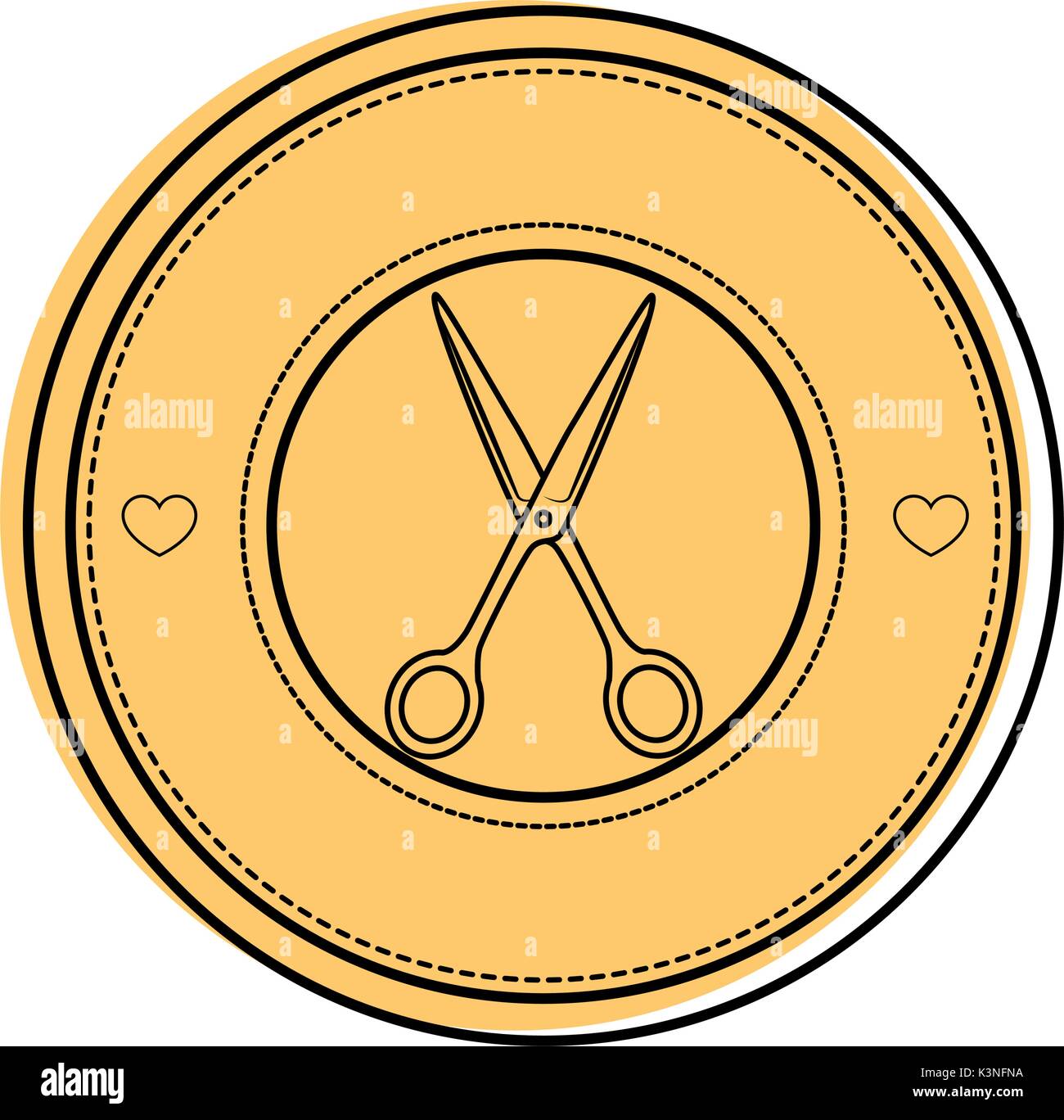 seal stamp with scissors icon over white background vector illustration ...