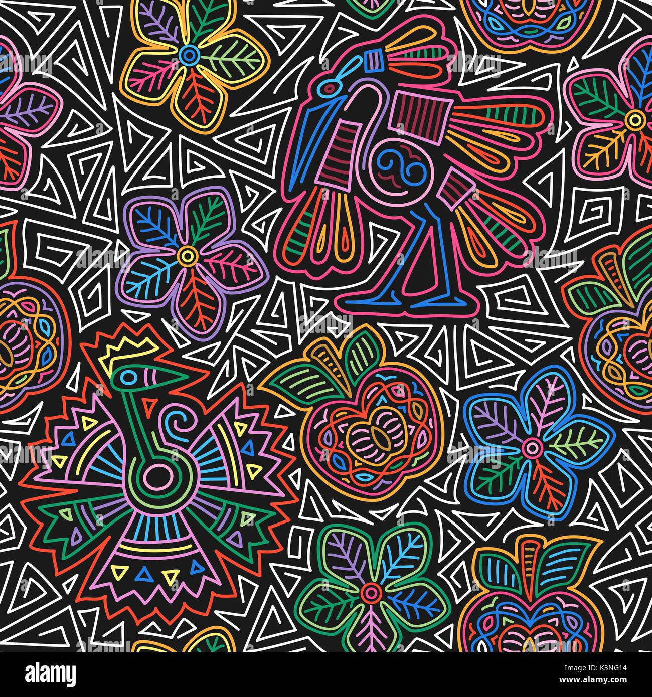 vector Mexican embroidery seamless pattern Stock Vector Image & Art - Alamy