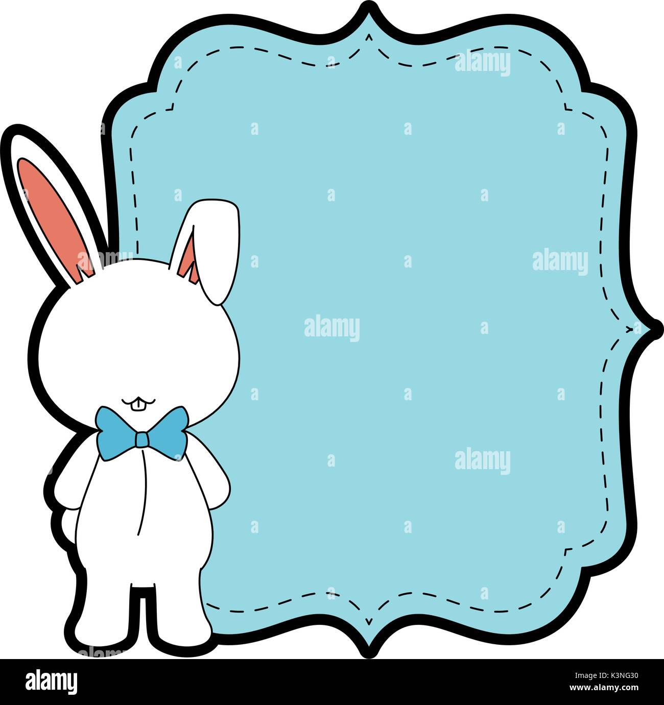 baby shower card with rabbit icon over white background vector ...