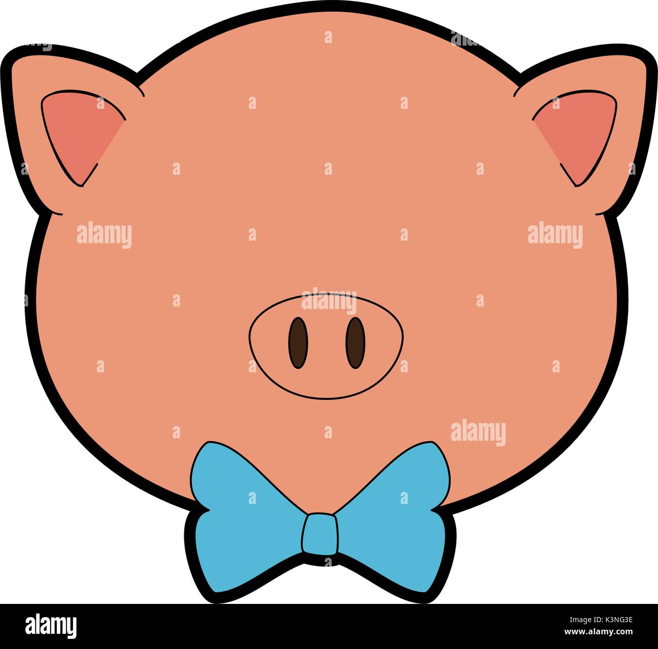 cartoon pig animal icon over white background colorful design vector ...