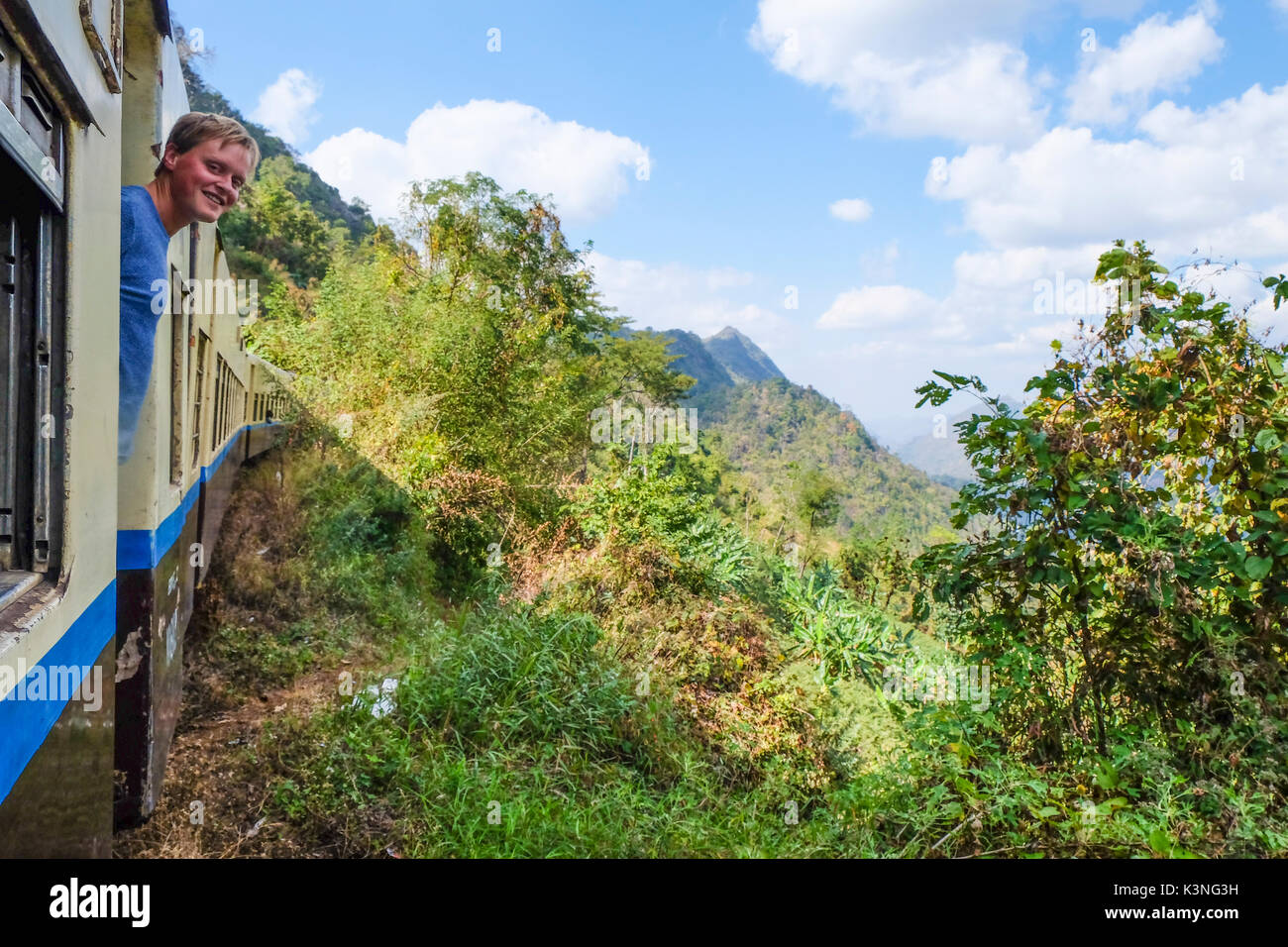 Looking out of moving train hi-res stock photography and images - Alamy