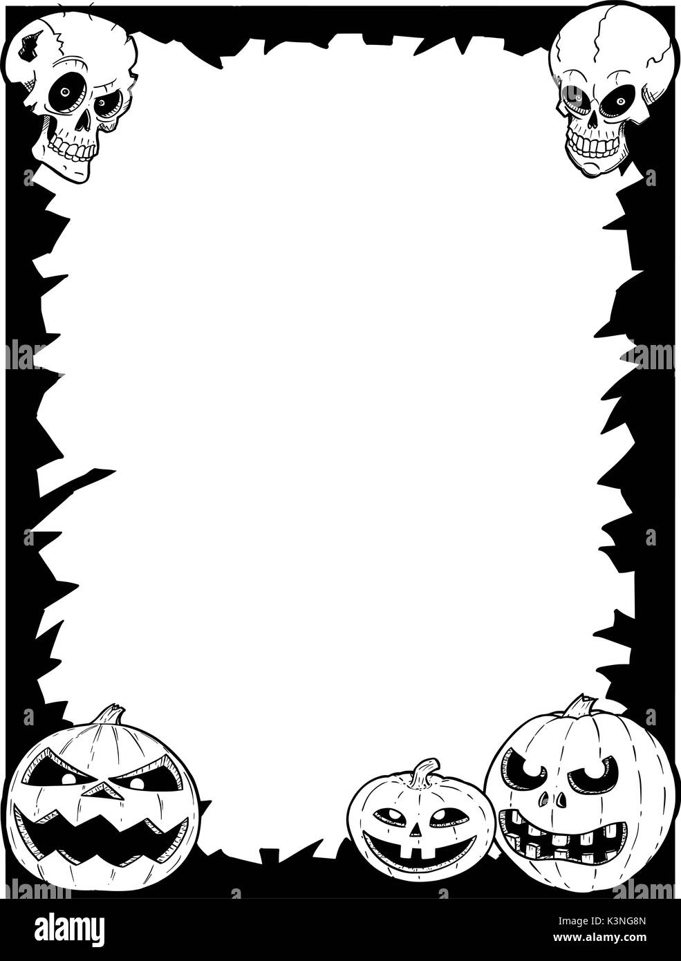 Skull border hi-res stock photography and images - Alamy