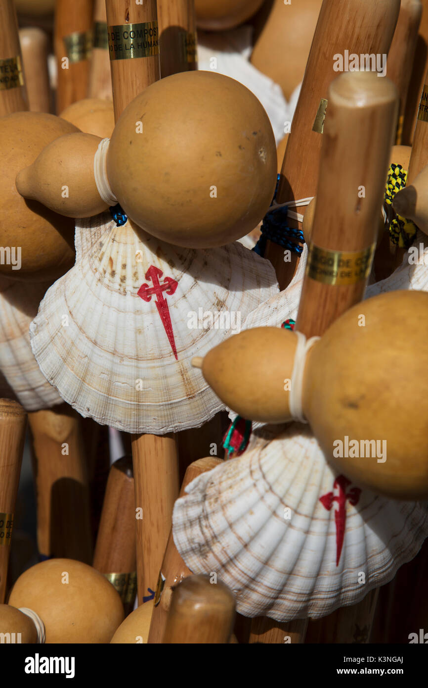 St James Way Shell Symbol and Walking Sticks; Santiago de Compostela ...