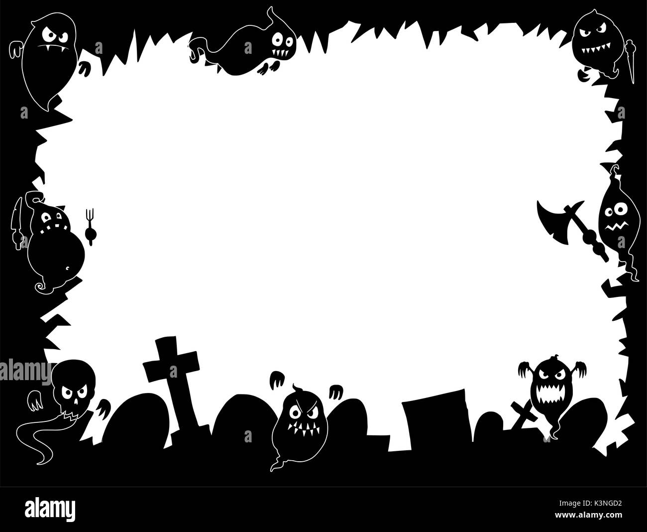 Halloween Ghost Border Clipart
