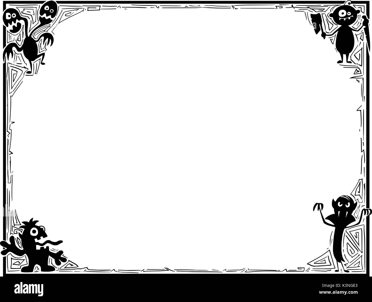 Cute Monster Paper Borders