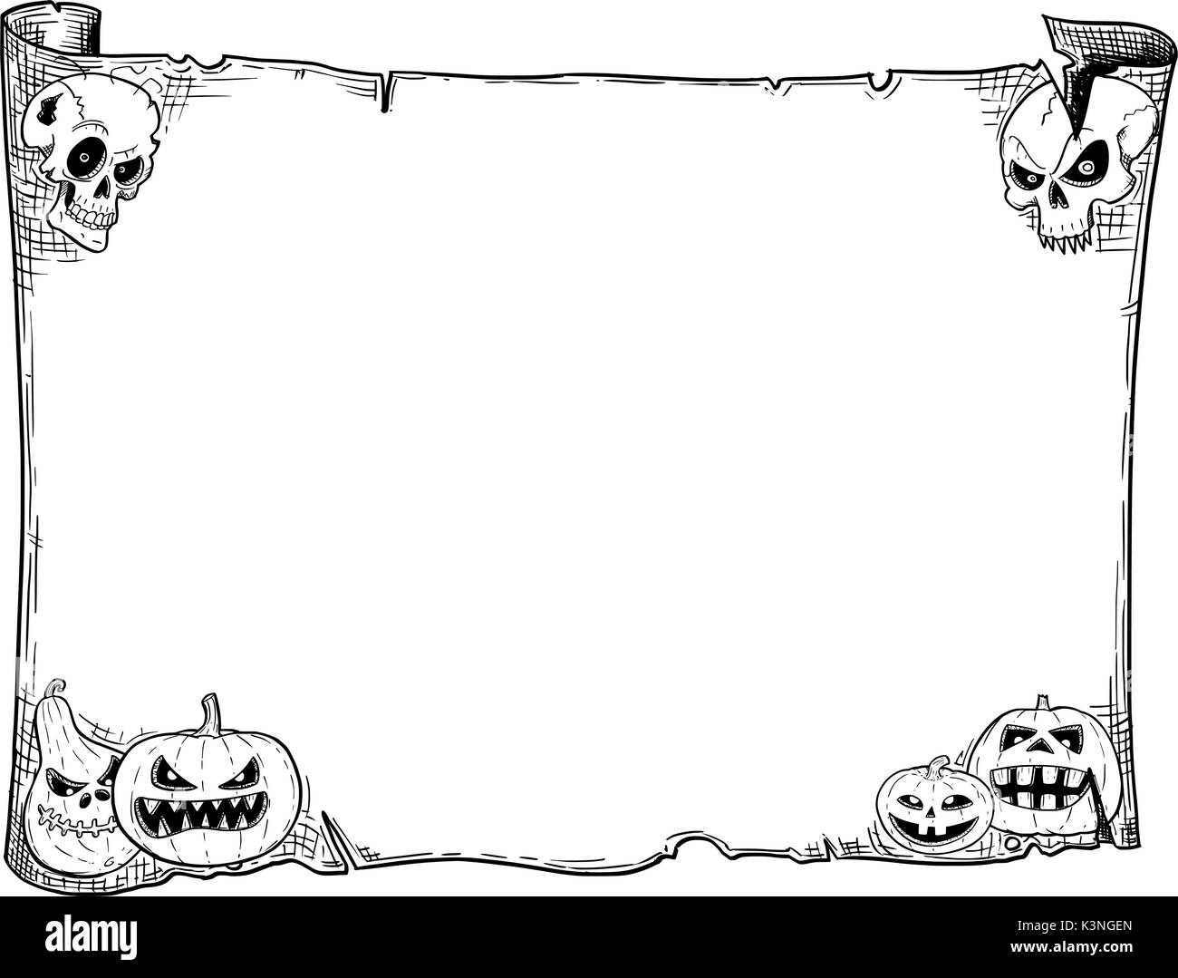 Black And White Halloween Borders