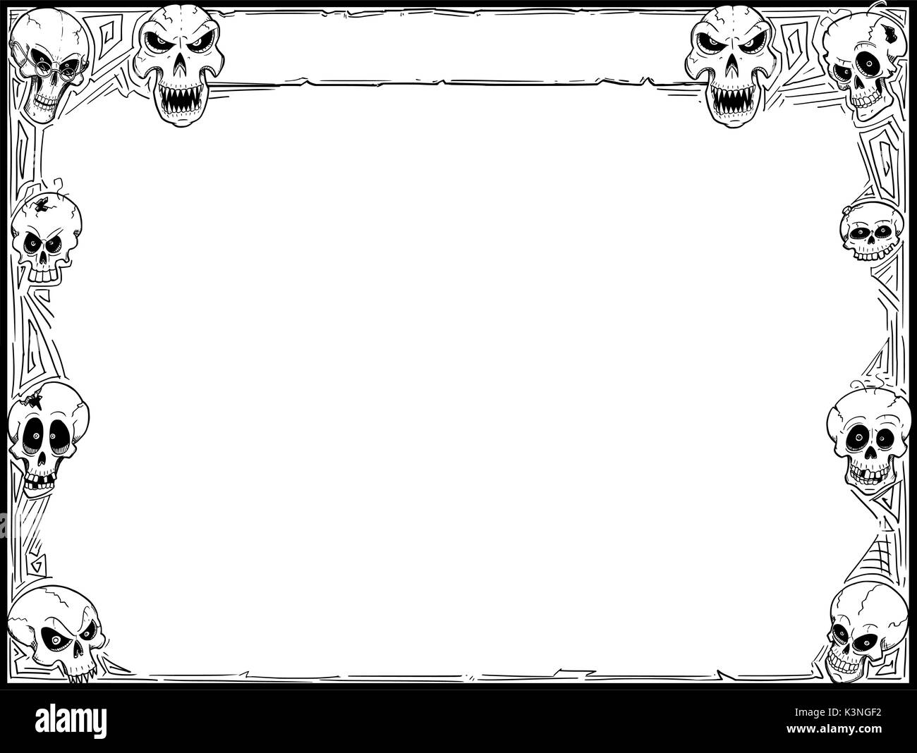 Skull border hi-res stock photography and images - Alamy