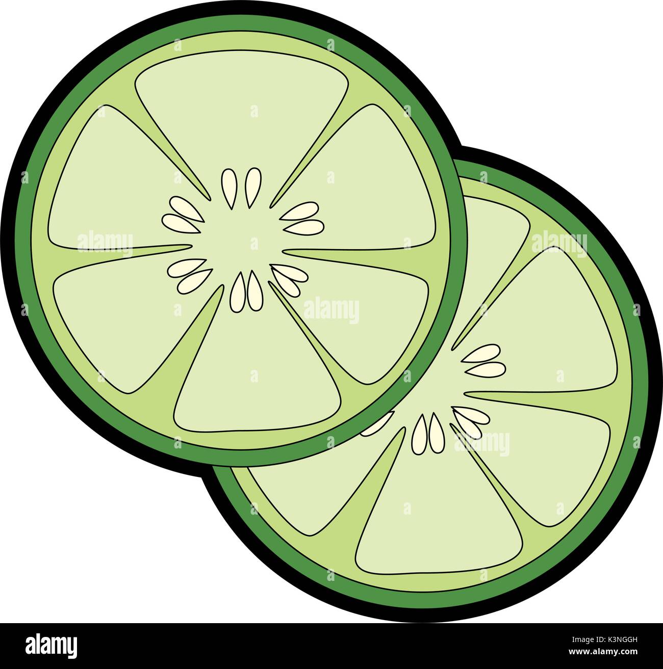 cucumber slice icon over white background vector illustration Stock ...