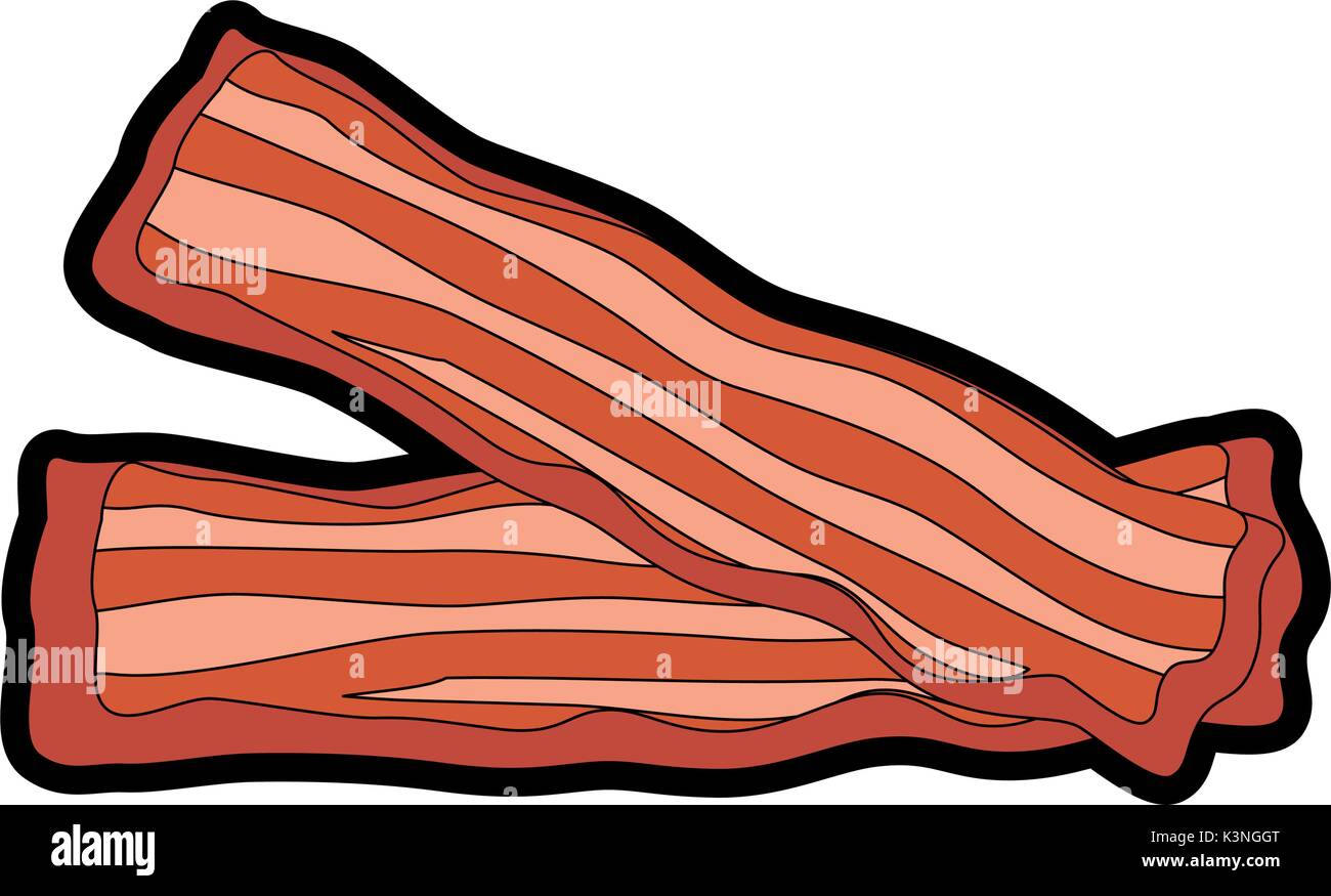 bacon stripes icon over white background vector illustration Stock ...