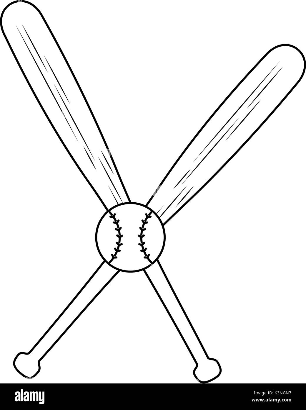 baseball ball and bats vector illustration design Stock Vector Image ...