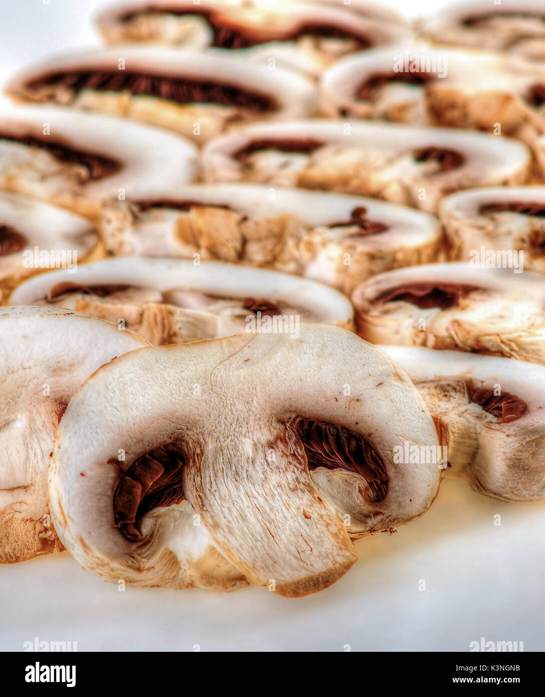 Fresh sliced mushrooms for food ingredient Stock Photo - Alamy